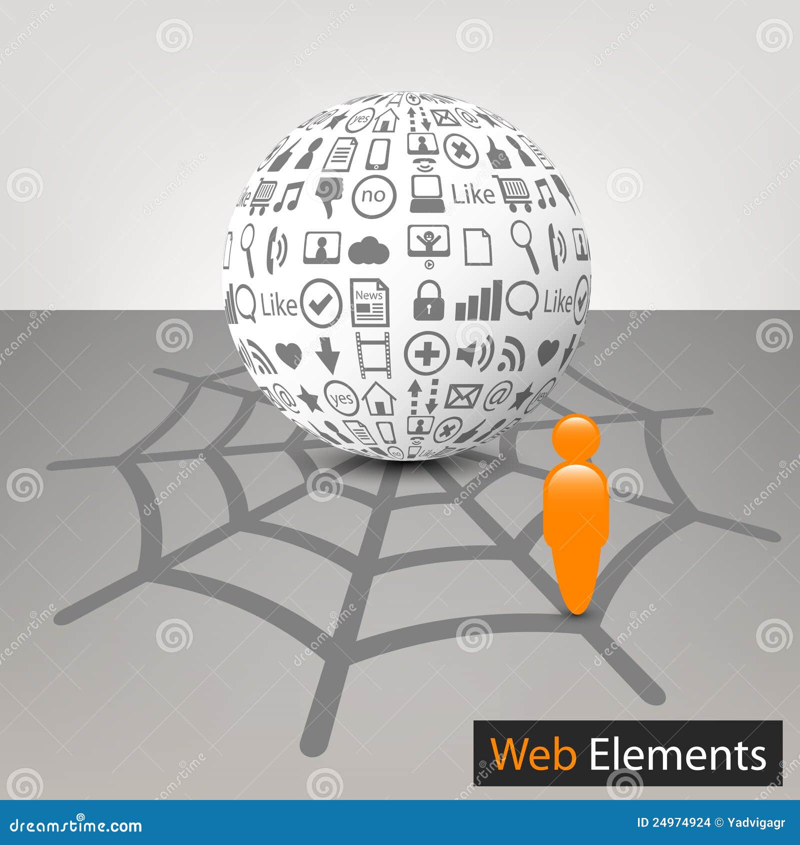 3d Sphere with Internet Elements Stock Illustration - Illustration of ...