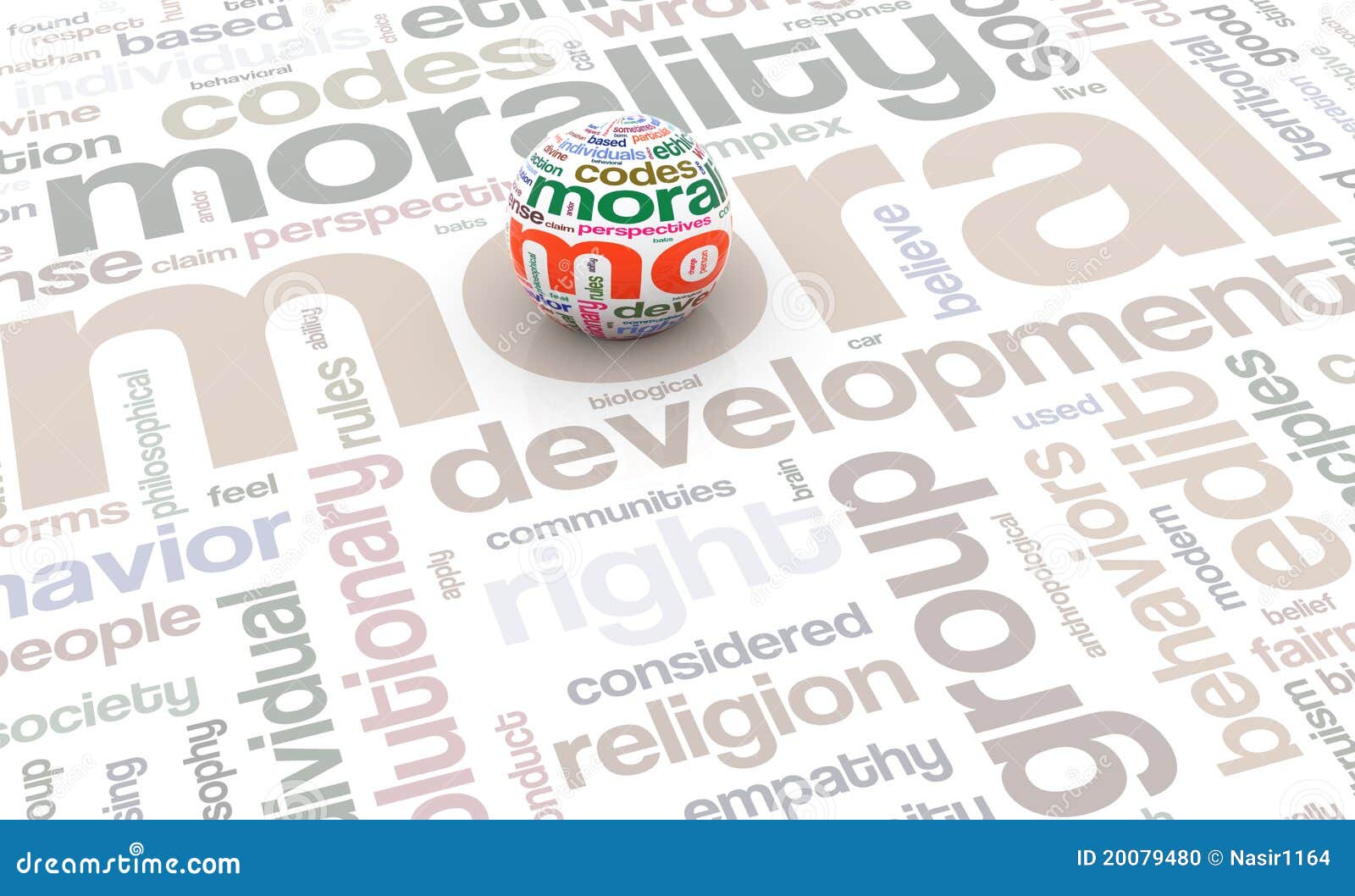 3d Sphere on Moral Wordcloud Stock Illustration - Illustration of ...