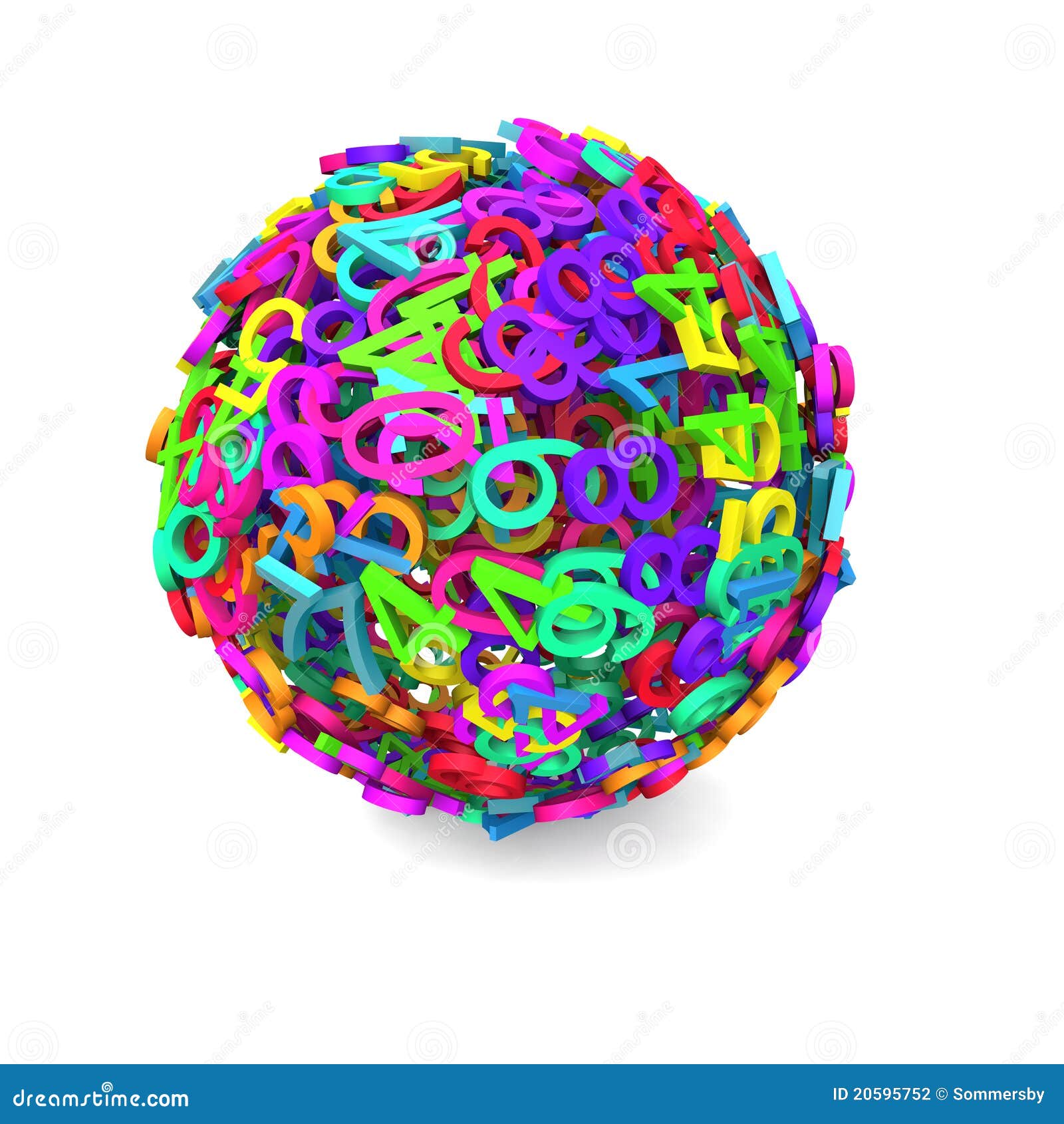 3d sphere of numbers stock illustration. Illustration of business ...