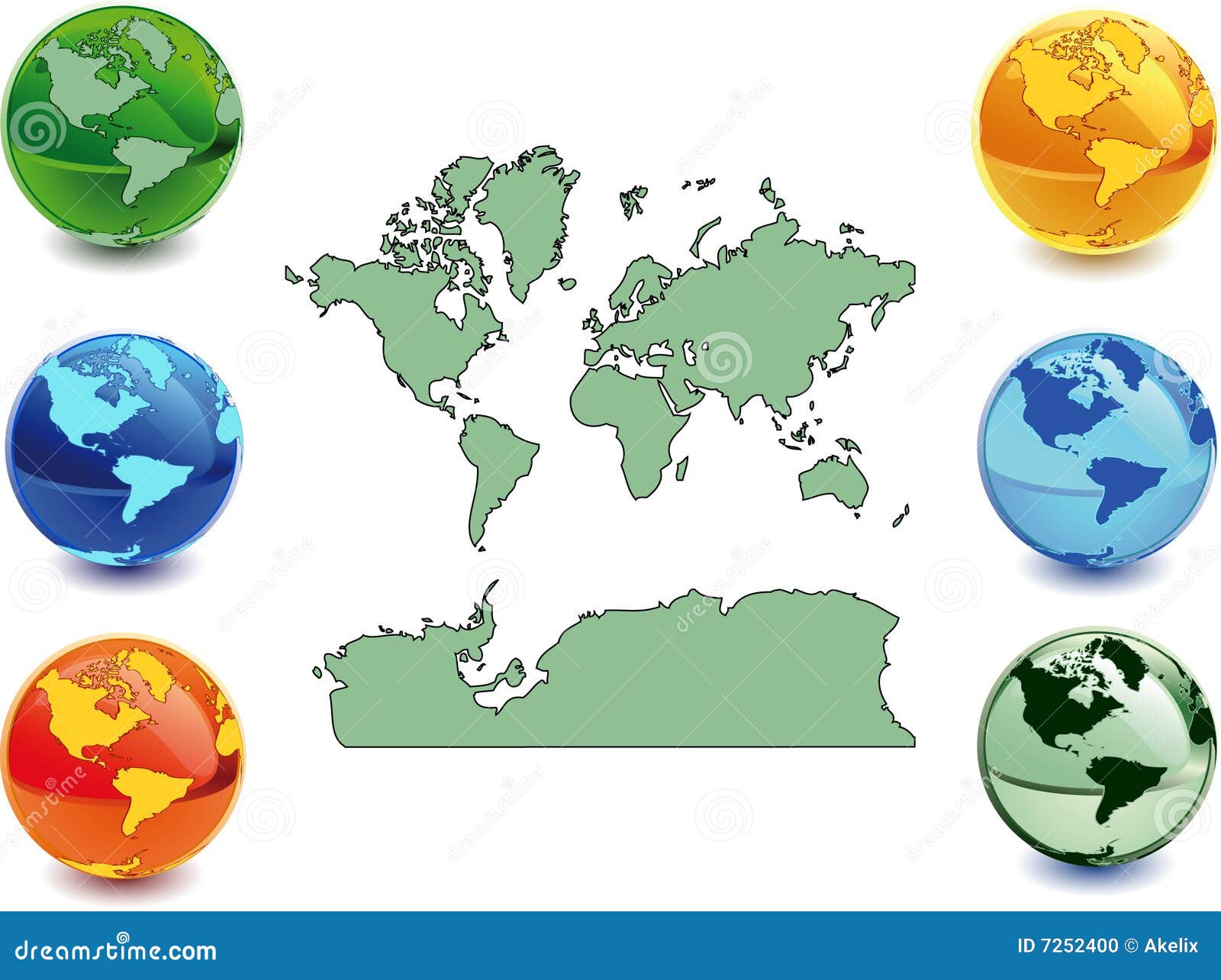 3d spheres stock vector. Illustration of geography, colour - 7252400