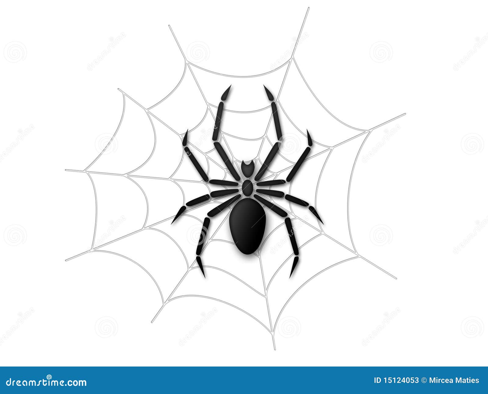 Spider Web 3d Rendered On White Scene With Shadows, Spider Symbol ...