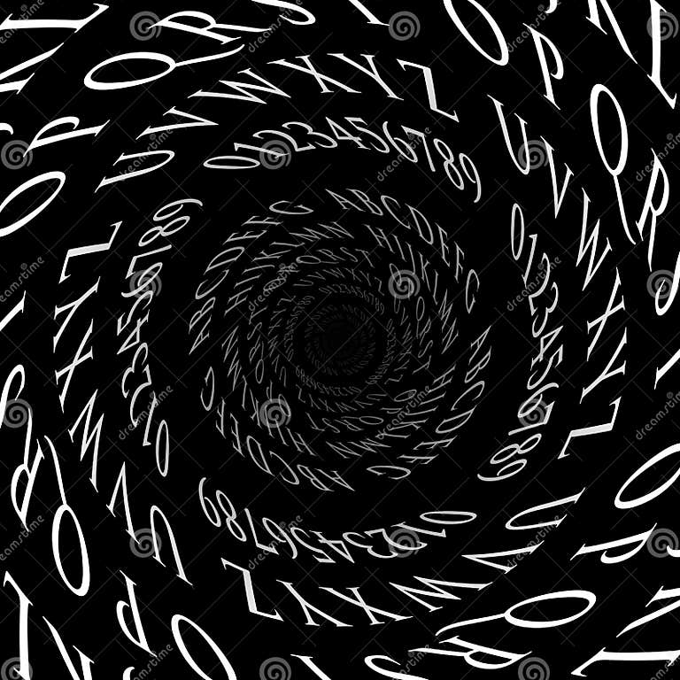 3D Spiraling Typography stock illustration. Illustration of background ...