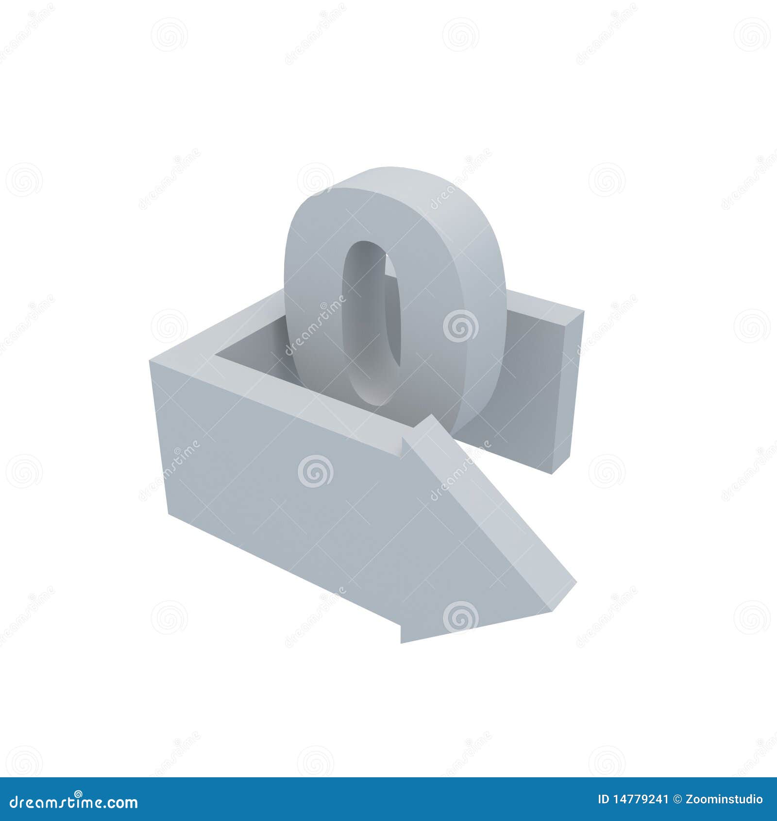 3D Square Arrow With Number Zero Stock Illustration - Illustration of ...