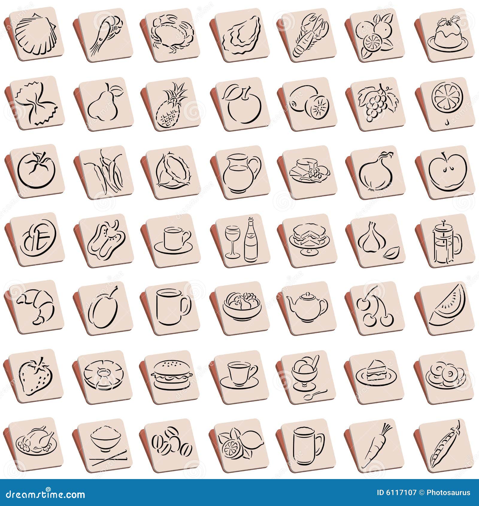 3d squares with food stock vector. Illustration of copy - 6117107