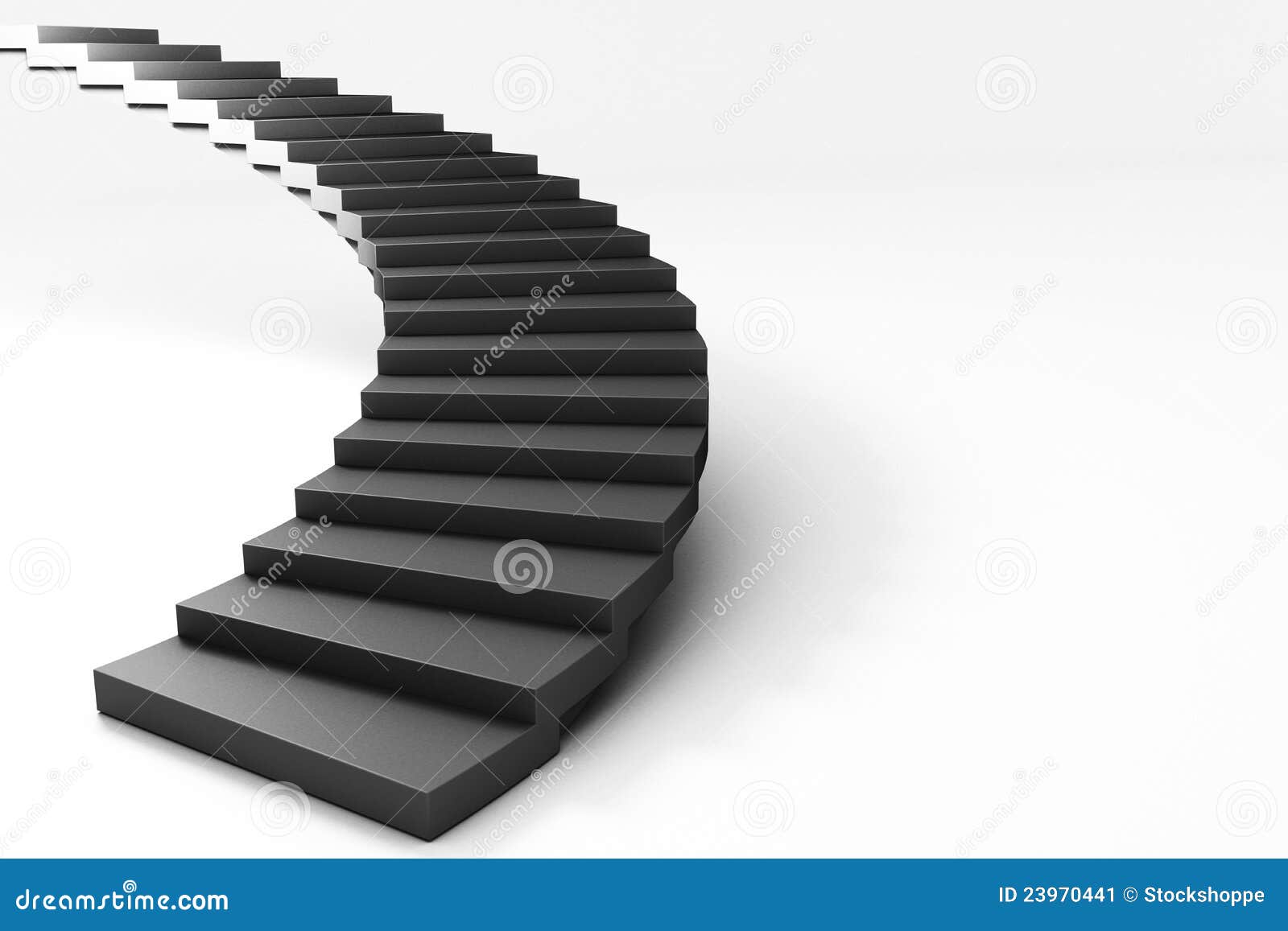 3D Render Of A Stair In Modern Interior With Wooden Floor And Grey ...
