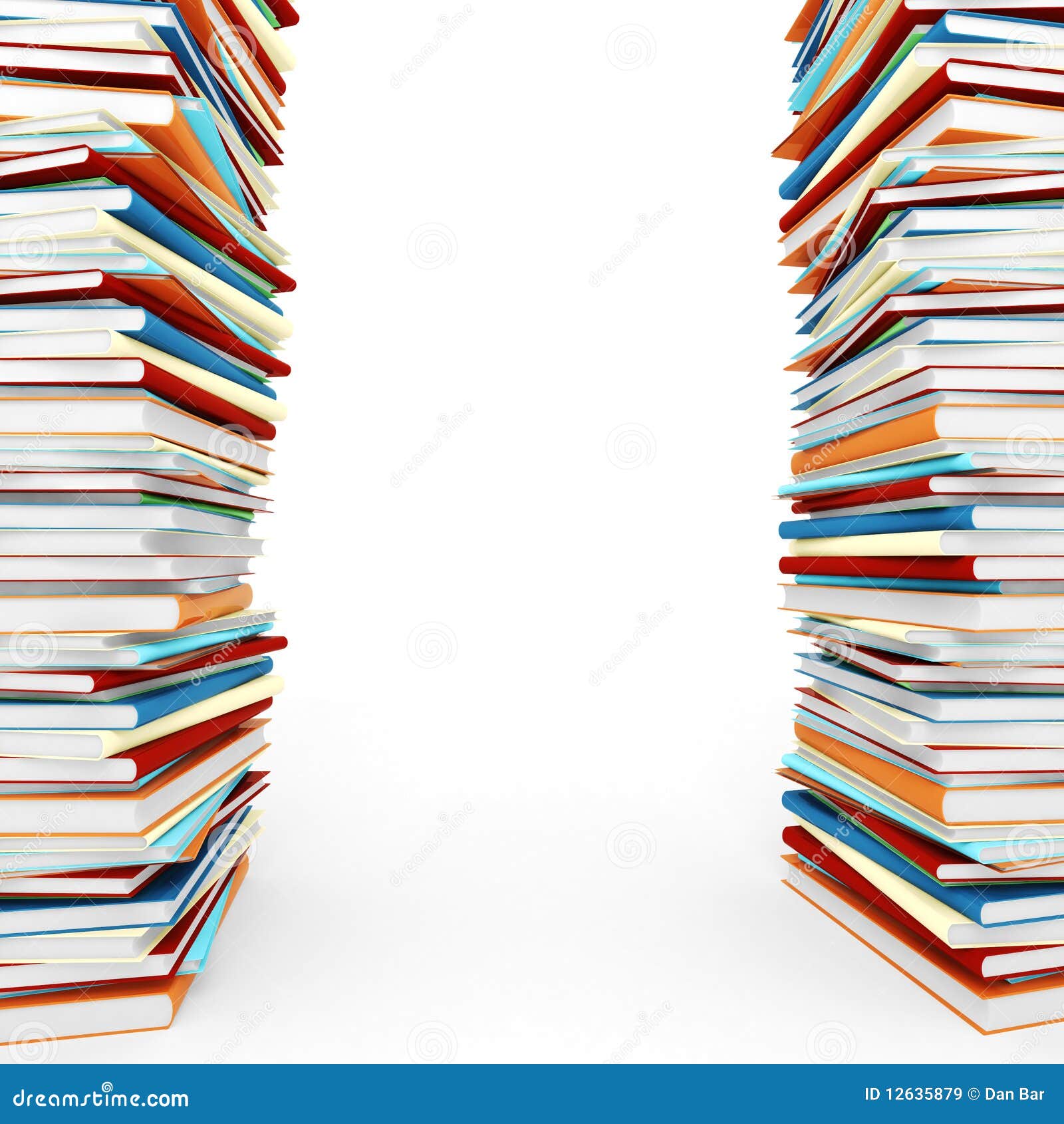 3d Stapel Van Boeken Op Witte Achtergrond Stock Illustratie ...