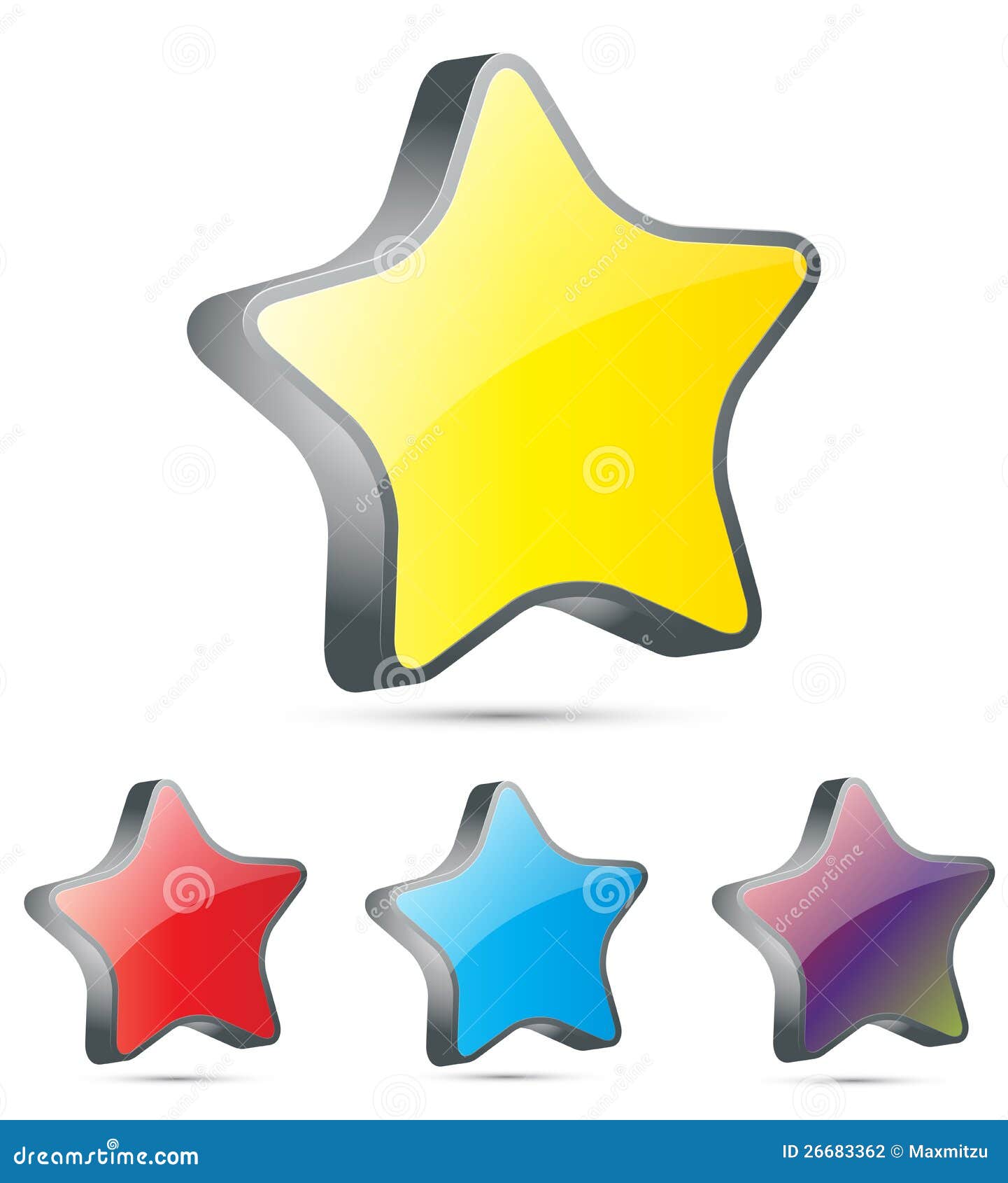 3d star icon stock vector. Illustration of distinct, reflection - 26683362