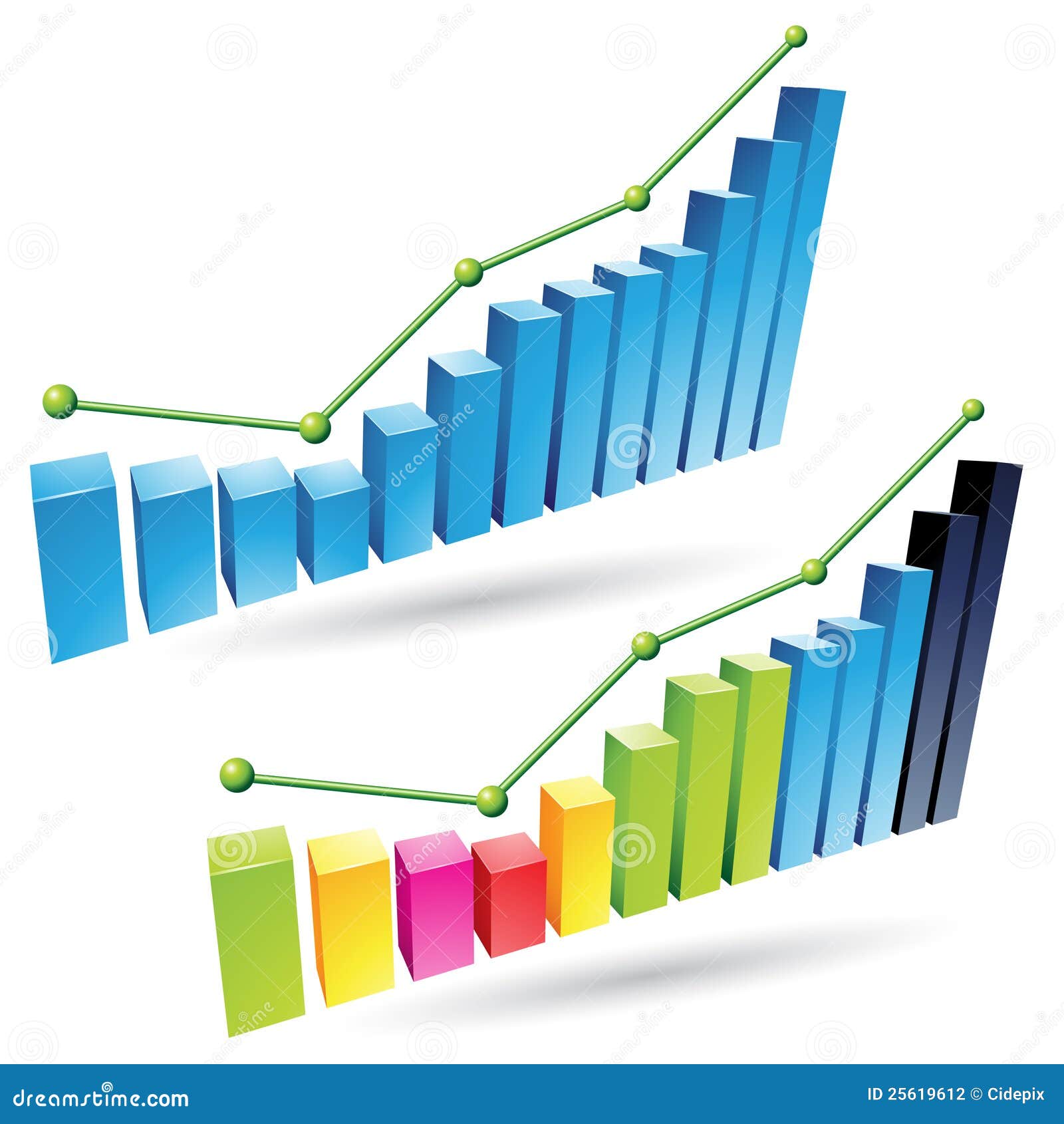 3d Stats Bars stock vector. Illustration of diagram, concept - 25619612