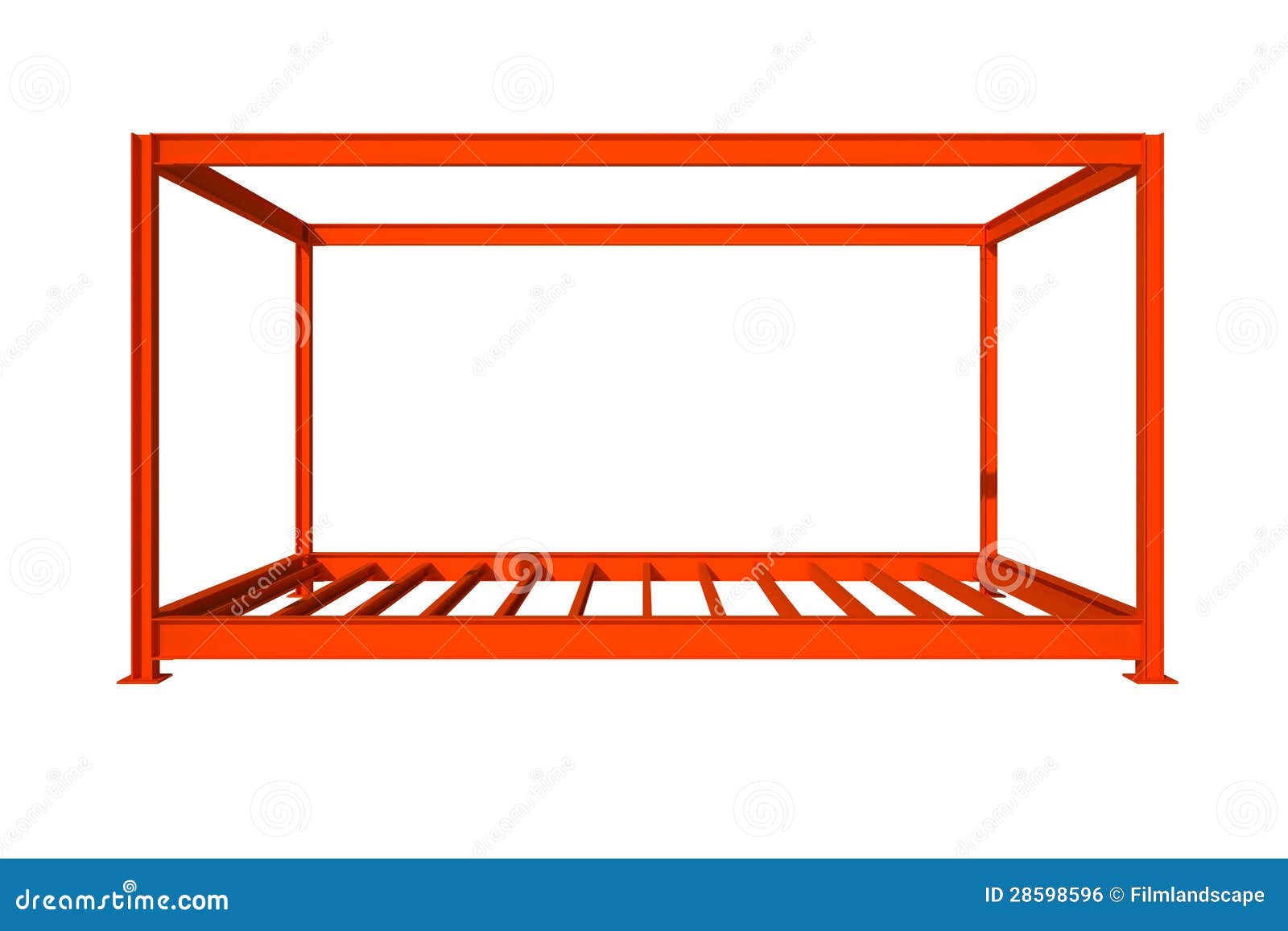 Steel Structure Framework On White Background. Structural Steel Beam ...