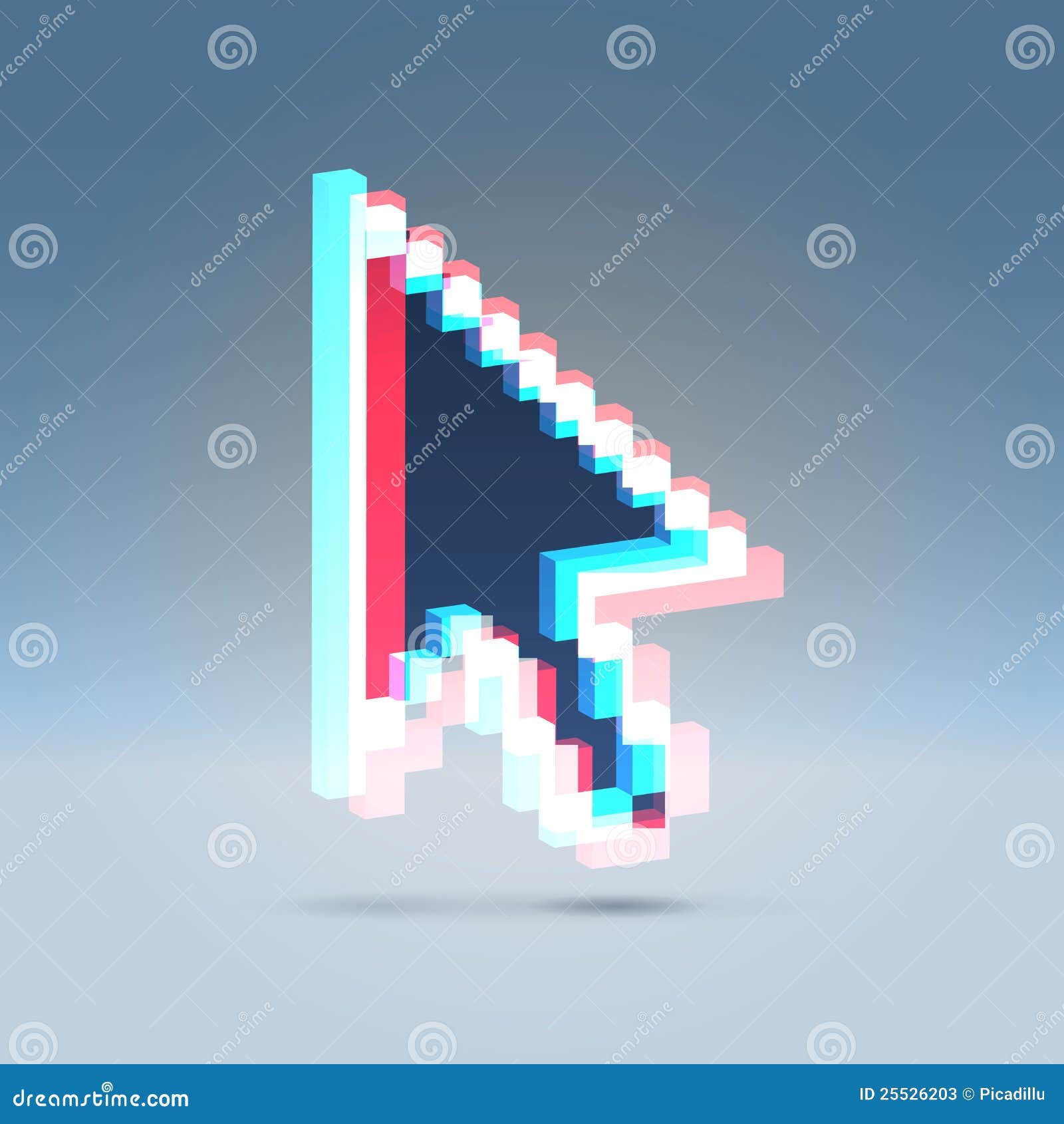 3d Stereo Effect Arrow Icon Stock Vector - Illustration of direction ...