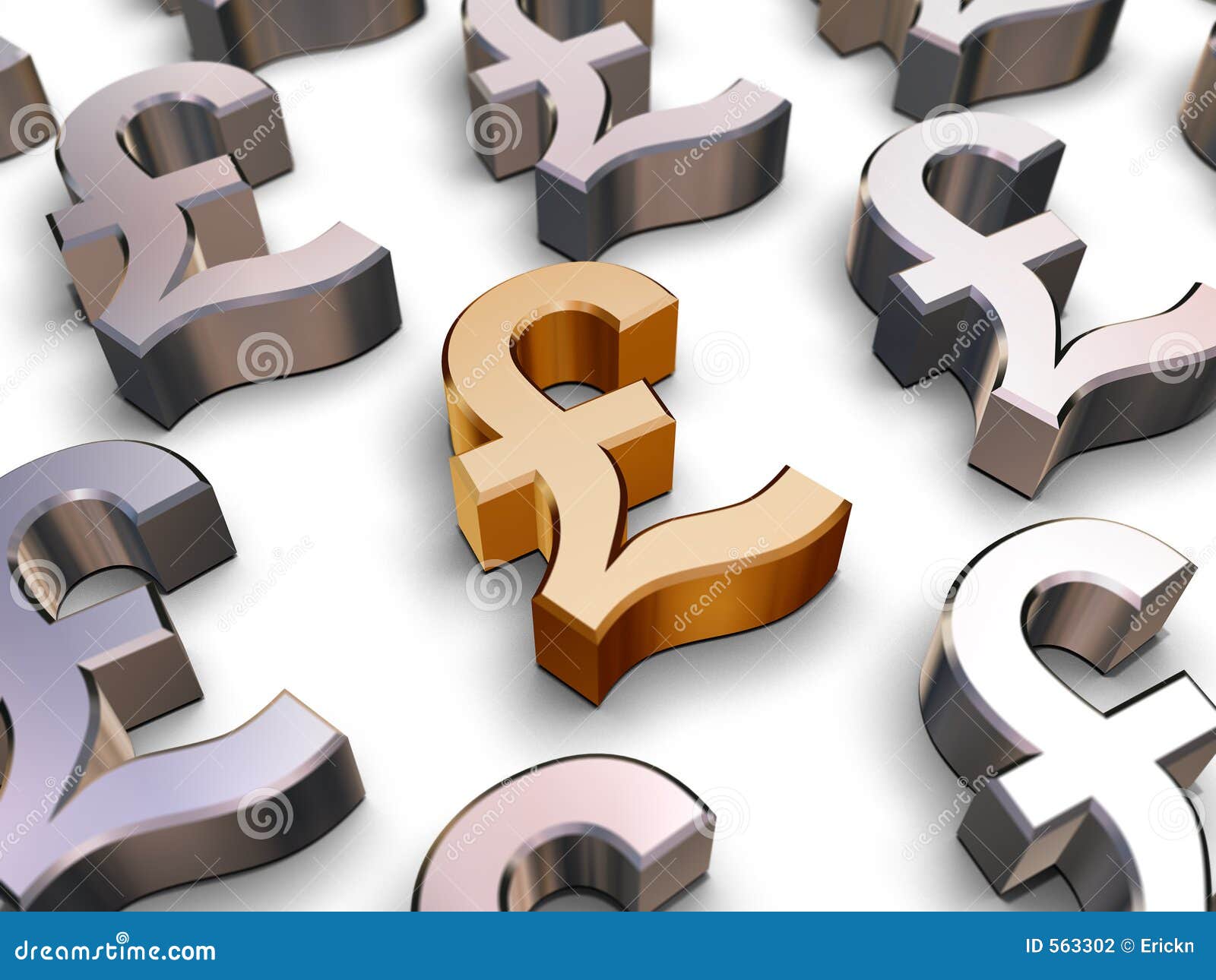 3D Sterling Pound symbols stock illustration. Illustration of currency ...