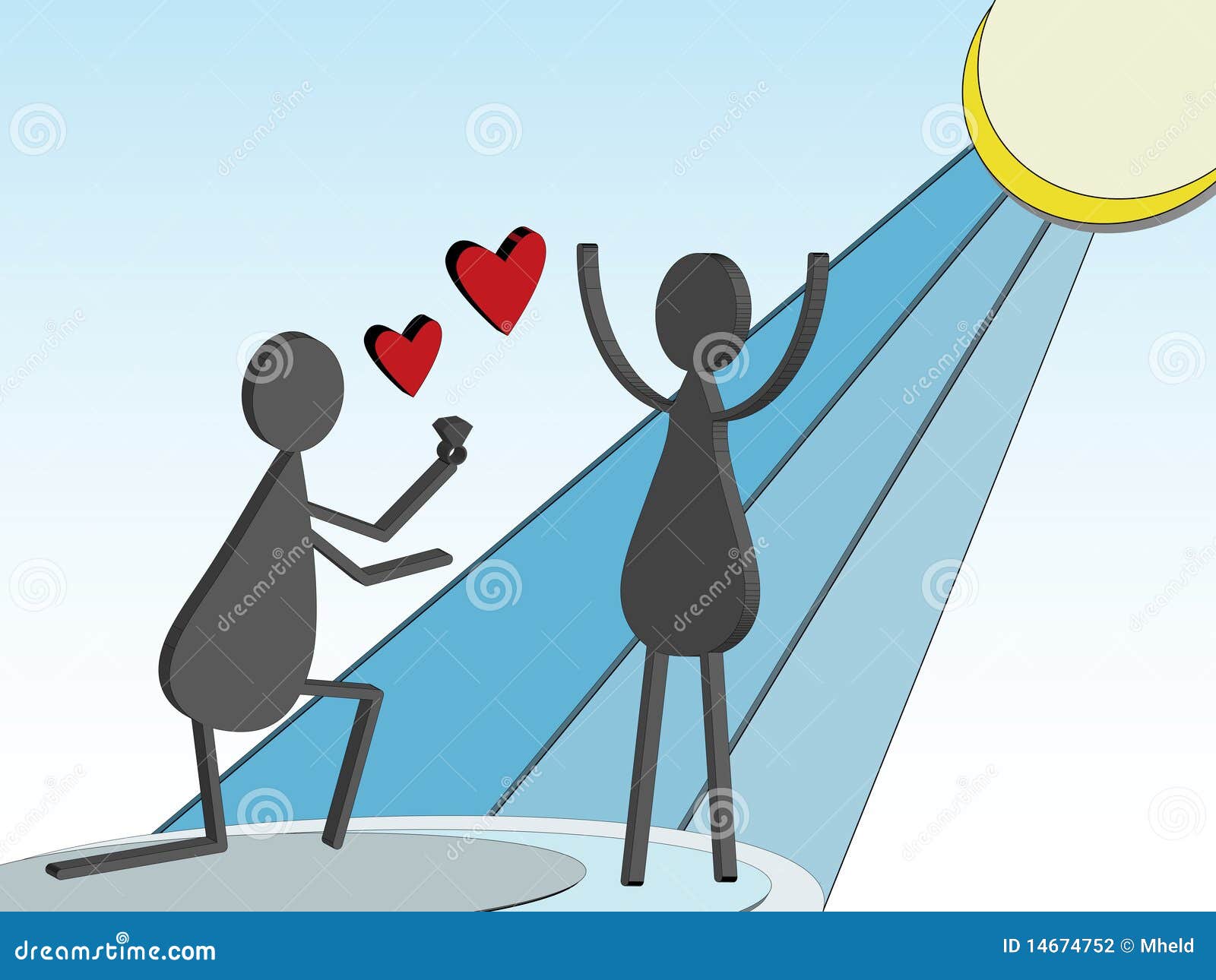 3D Stick Figure Marriage Proposal Stock Vector - Illustration of ...