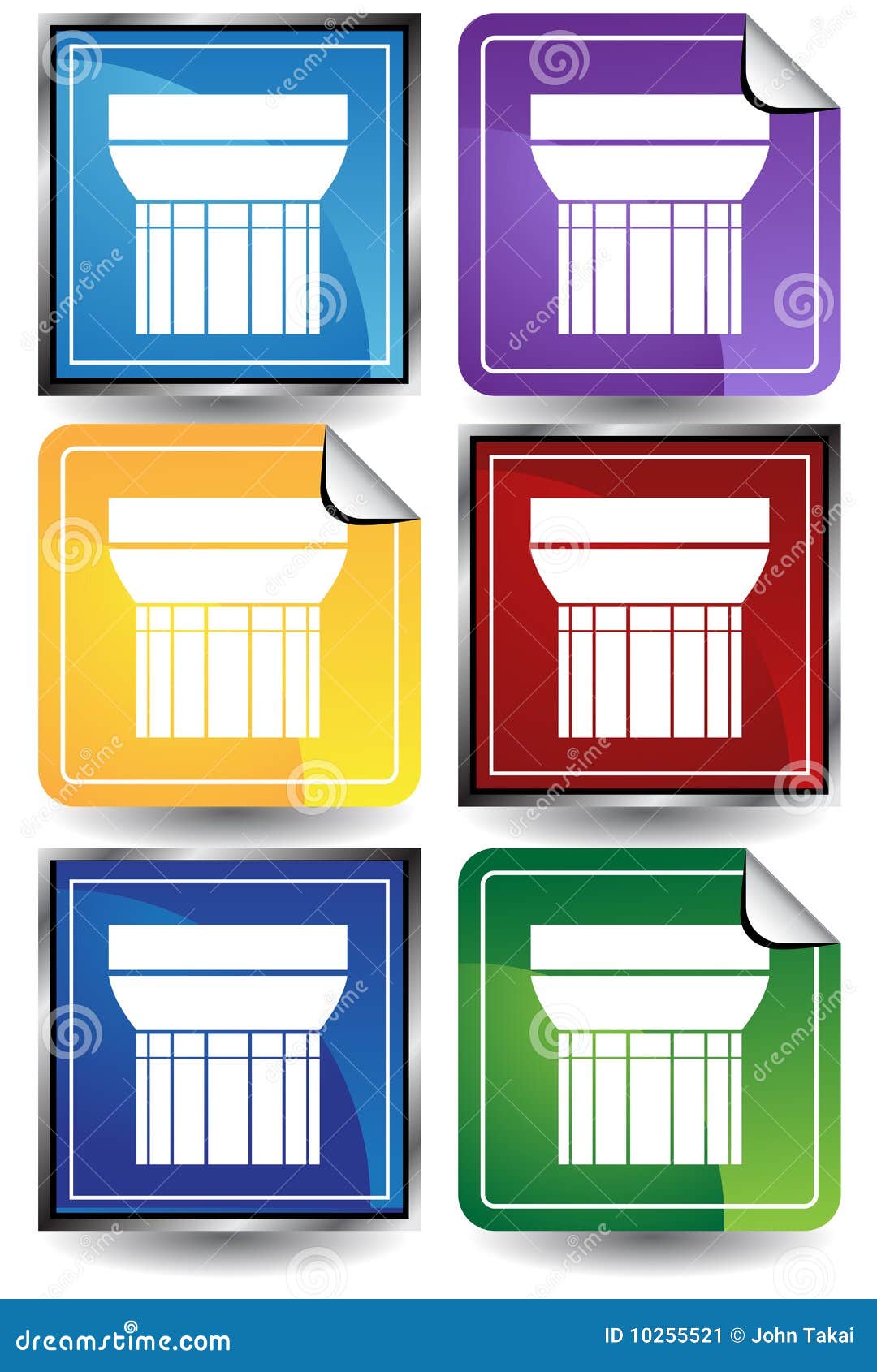 3D Sticker Set - column stock vector. Illustration of monument - 10255521
