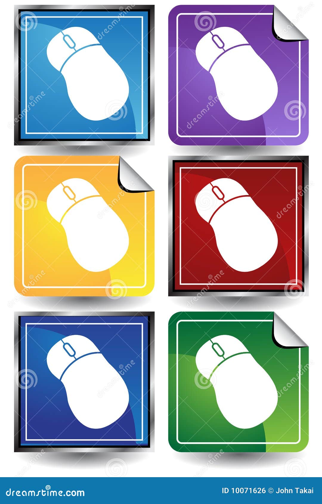 3D Sticker Set - Mouse stock vector. Illustration of cord - 10071626