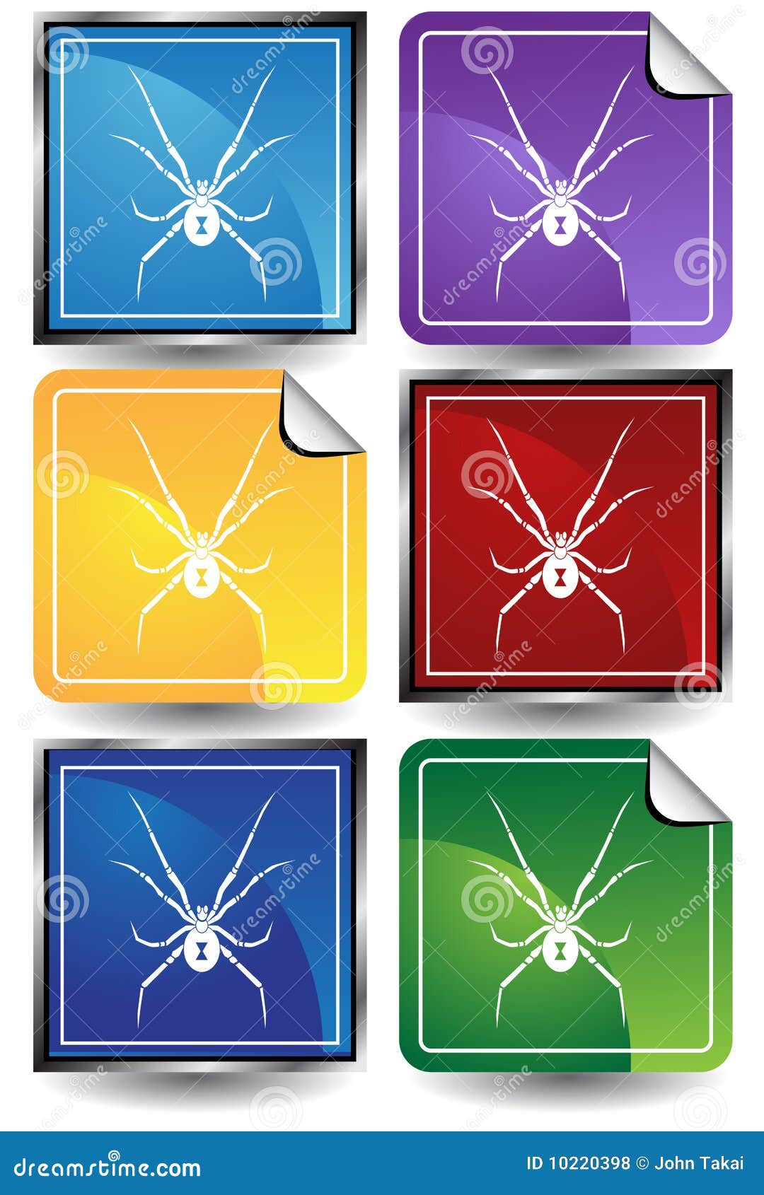 3D Sticker Set - Spider stock vector. Illustration of icons - 10220398
