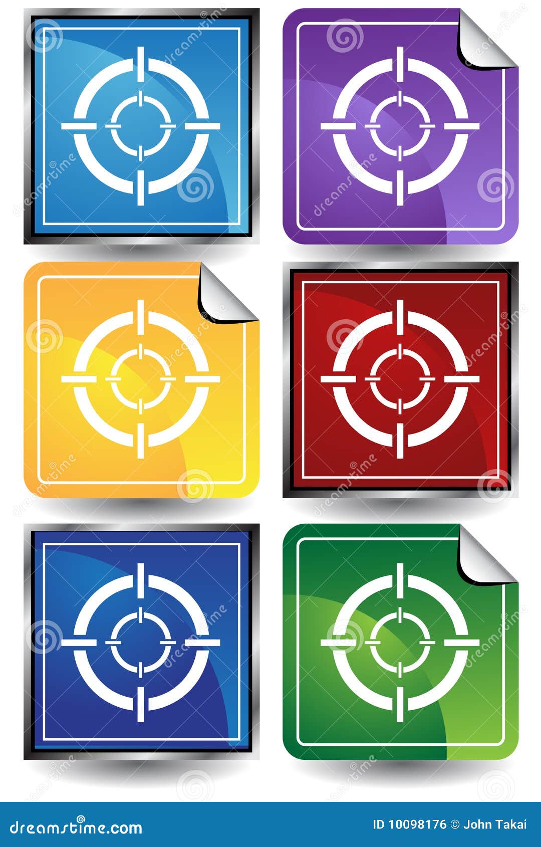 3D Sticker Set - Target stock vector. Illustration of crosshair - 10098176