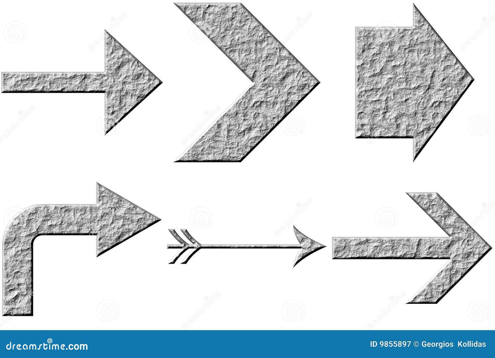 3D Stone Arrows stock illustration. Illustration of design - 9855897