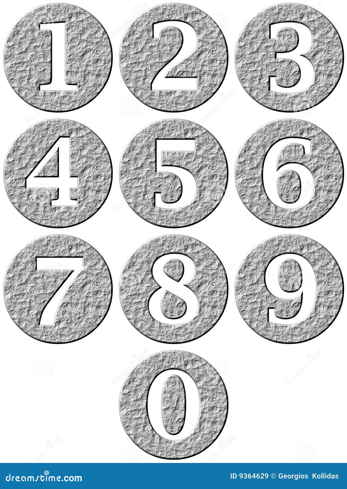 3D Stone Framed Numbers stock illustration. Illustration of carved ...
