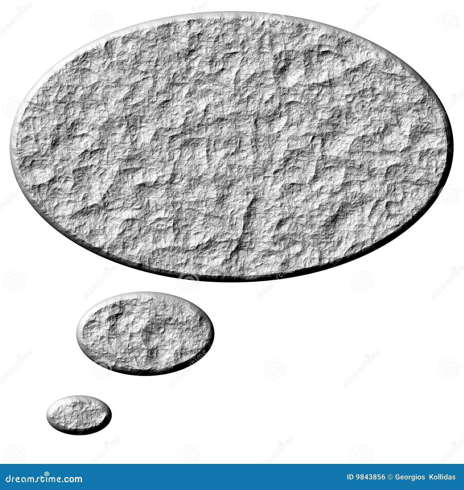 3D Stone Thought Bubble stock illustration. Illustration of banner ...