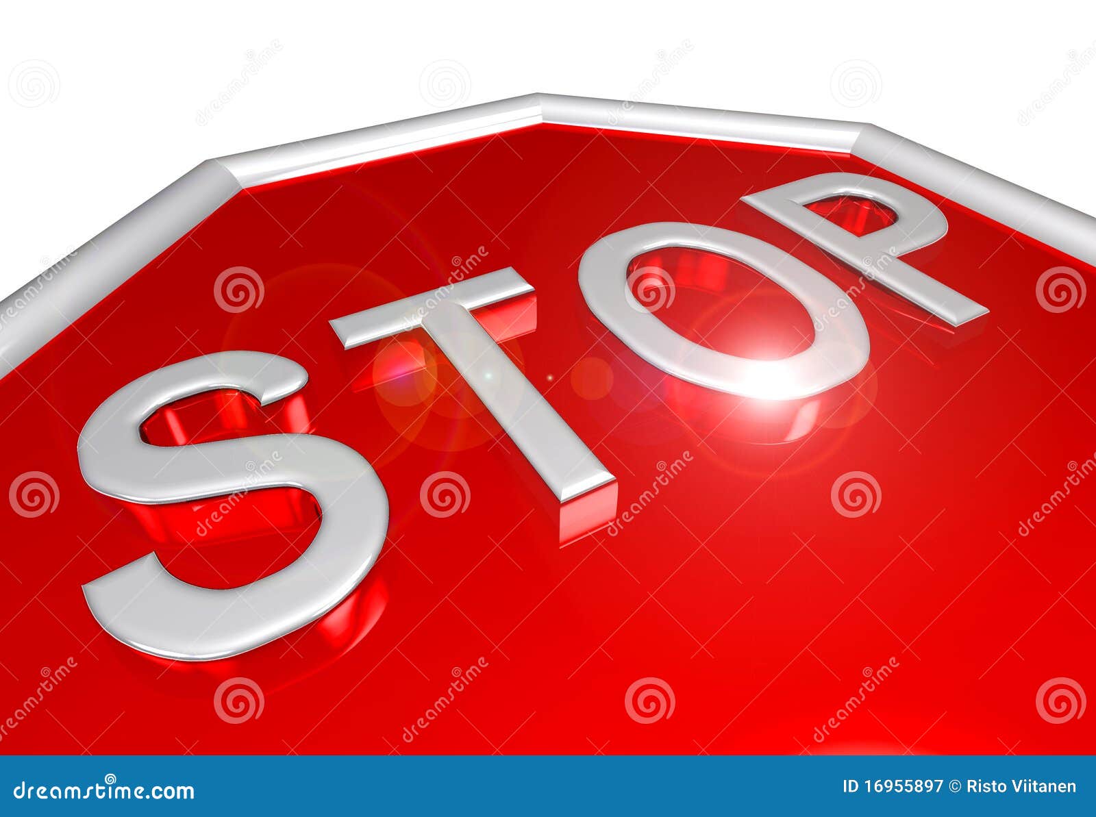 3D stop sign closeup stock illustration. Illustration of denial - 16955897