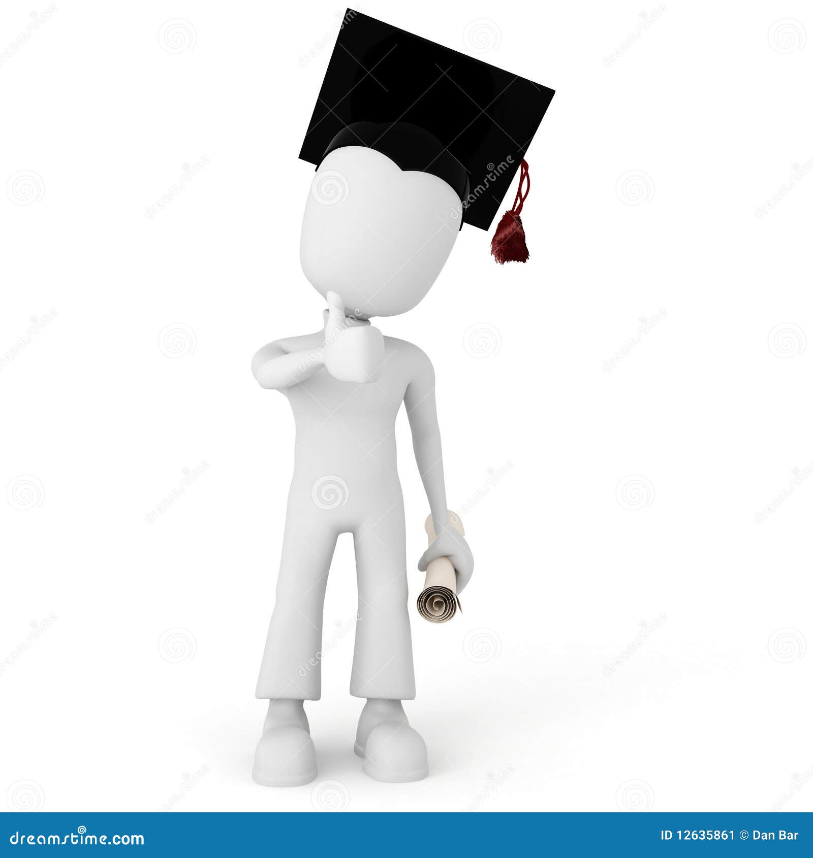 3d Students Happy and with a Positive Attitude Stock Illustration ...