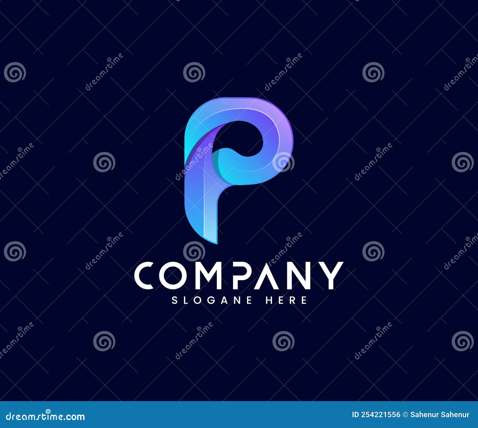 3d Style Modern Letter P Logo Design Stock Vector - Illustration of ...