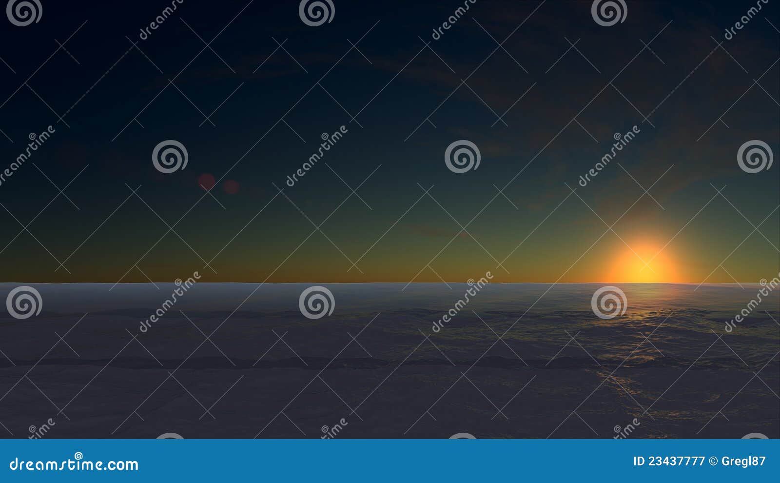 3d sunset at the sea stock illustration. Illustration of seascape ...