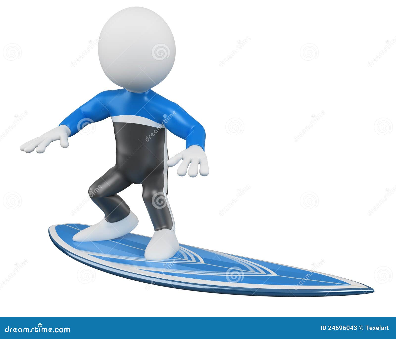A Human Surfer With A Paddle. Vector Image. | CartoonDealer.com #218147552