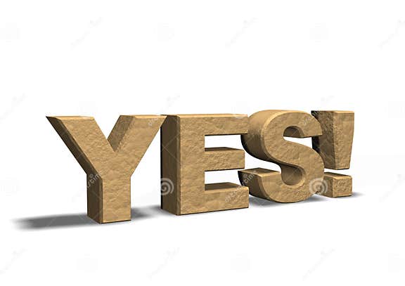 3d symbol word YES stock illustration. Illustration of abstract - 4645105