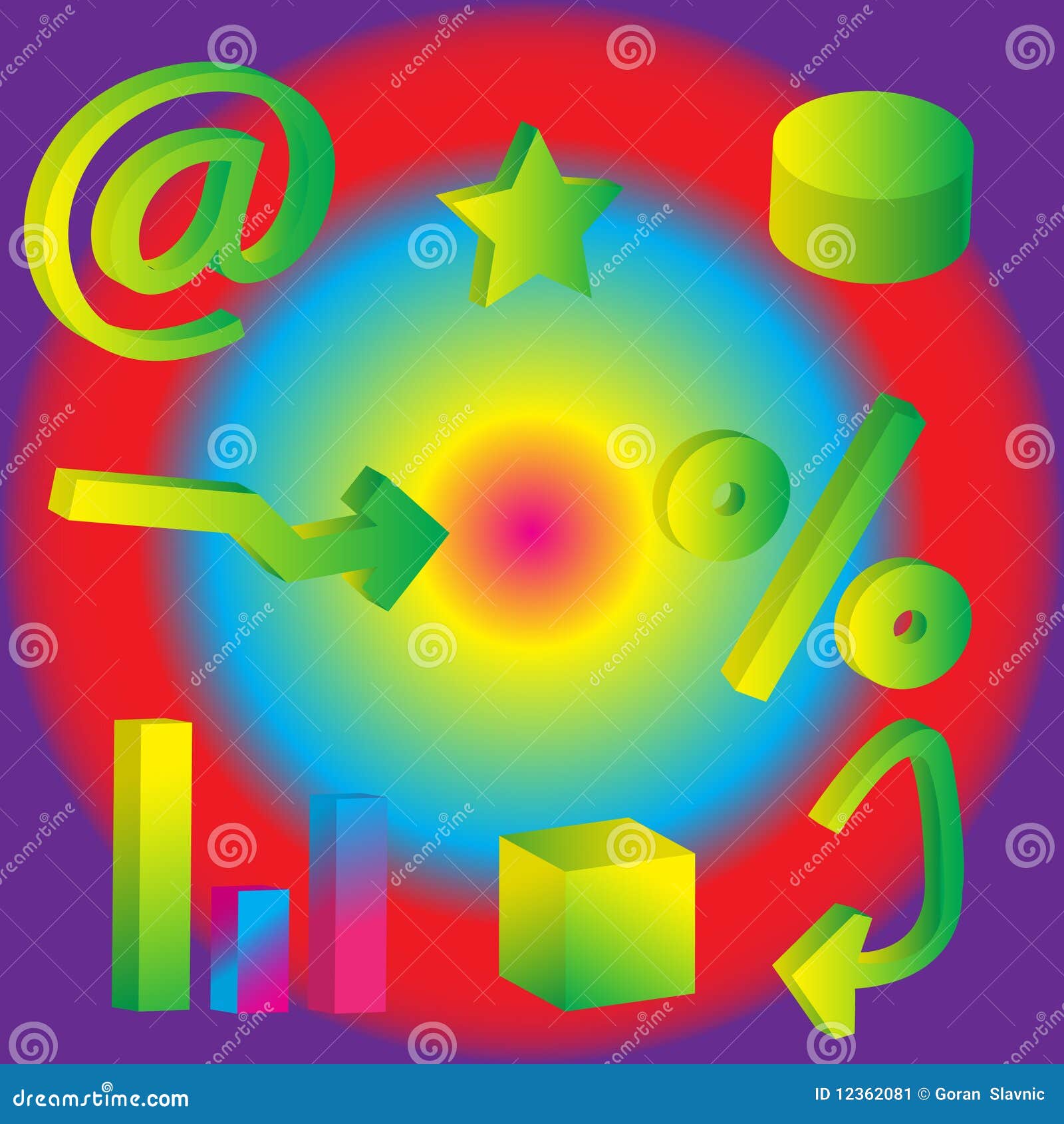 3D Symbols stock vector. Illustration of icon, modern - 12362081