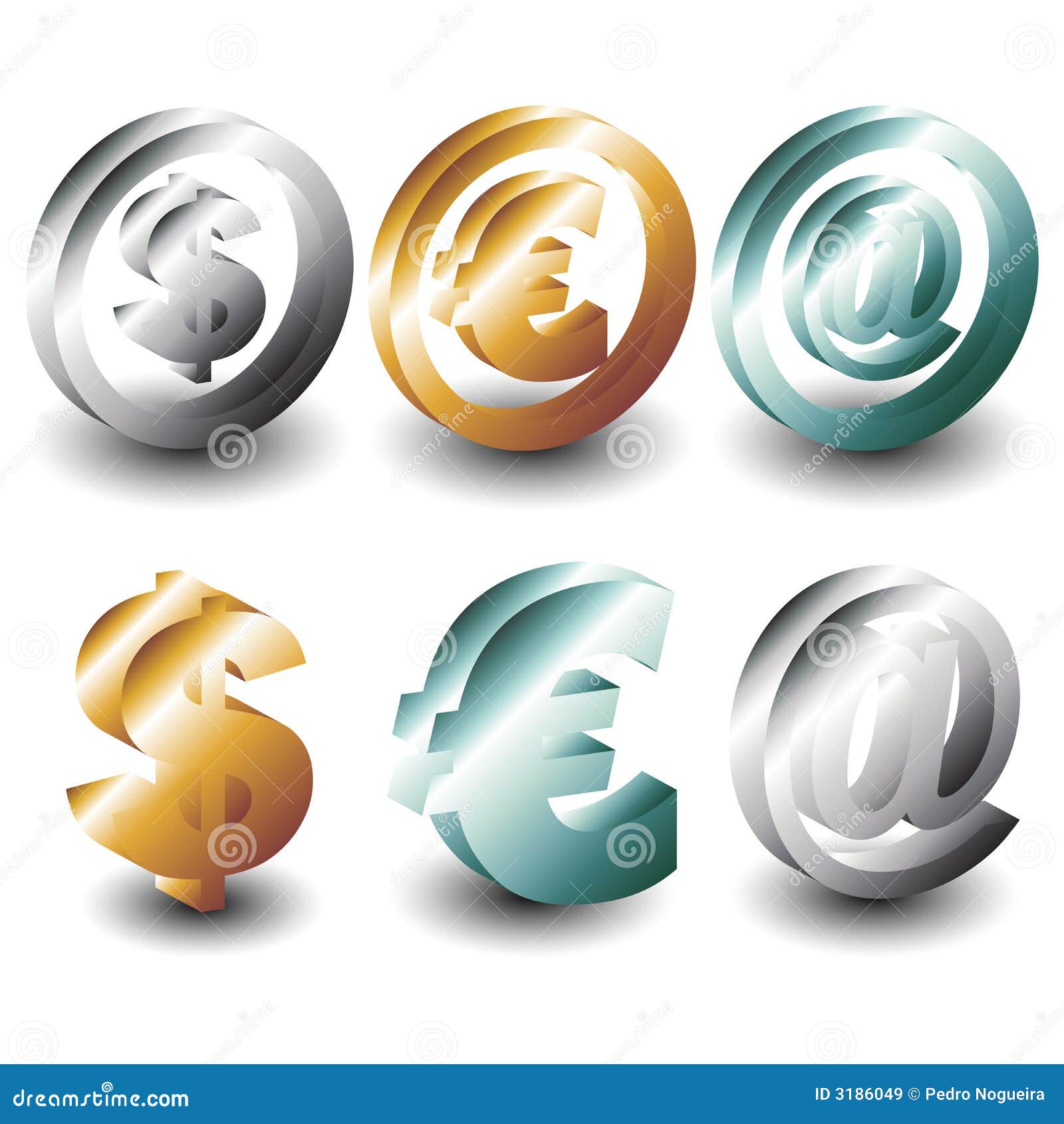 3D Symbols stock vector. Illustration of gradient, courier - 3186049