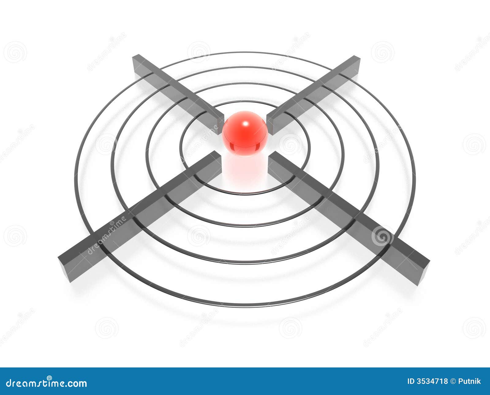 3d target stock illustration. Illustration of crosshair - 3534718