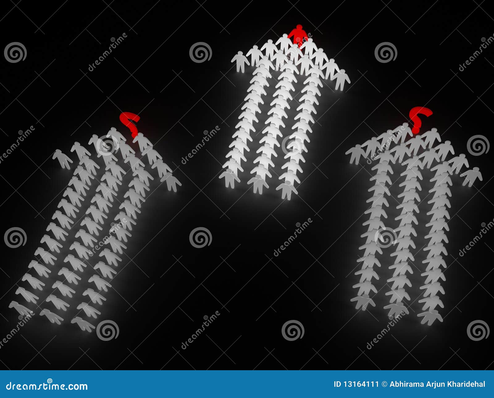 3D Team with Leader and Teams without Leaders Stock Illustration ...