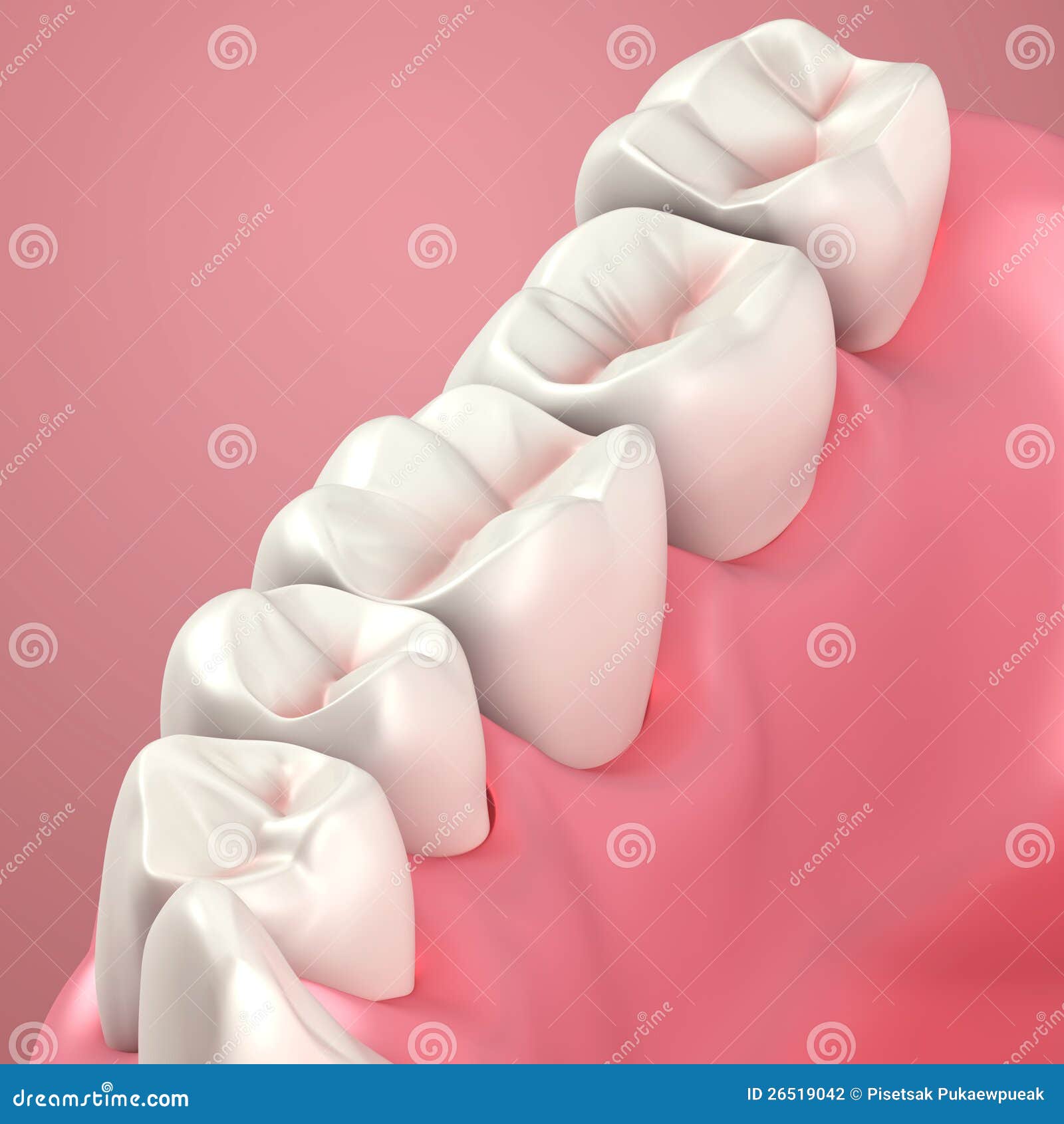 3D teeth or tooth close up stock illustration. Illustration of bone ...