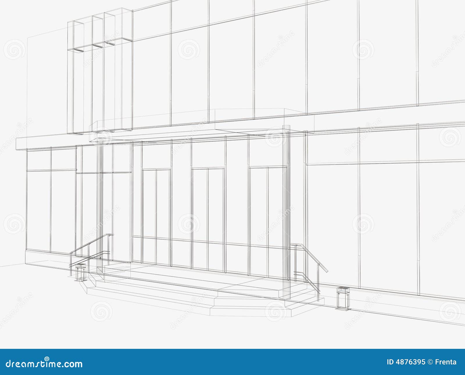 3d Tekening Van Een Ingang in Winkel Stock Illustratie - Illustration ...
