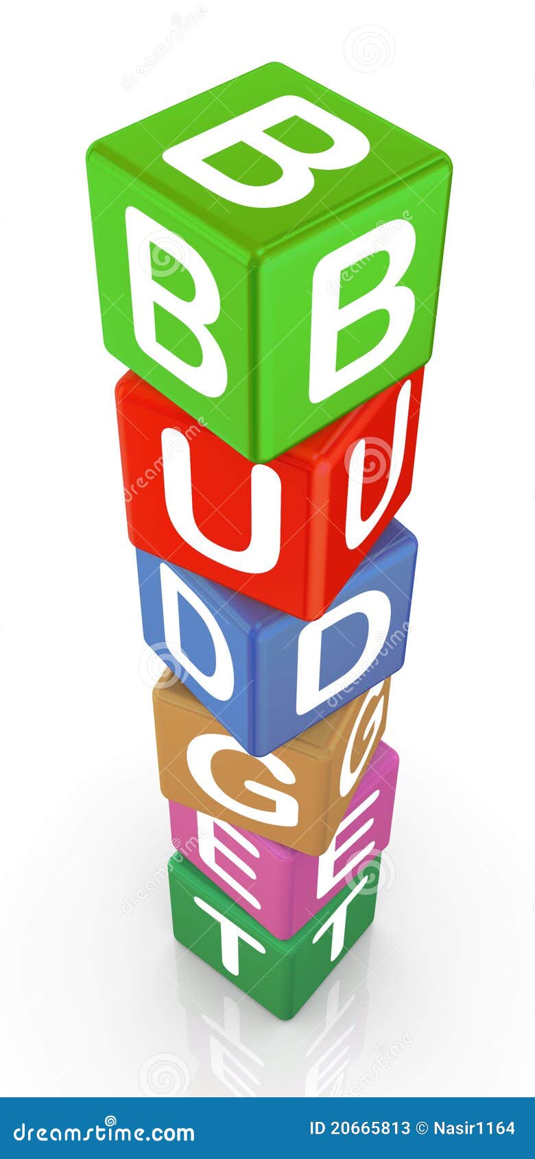 3d text cubes budget stock illustration. Illustration of info - 20665813