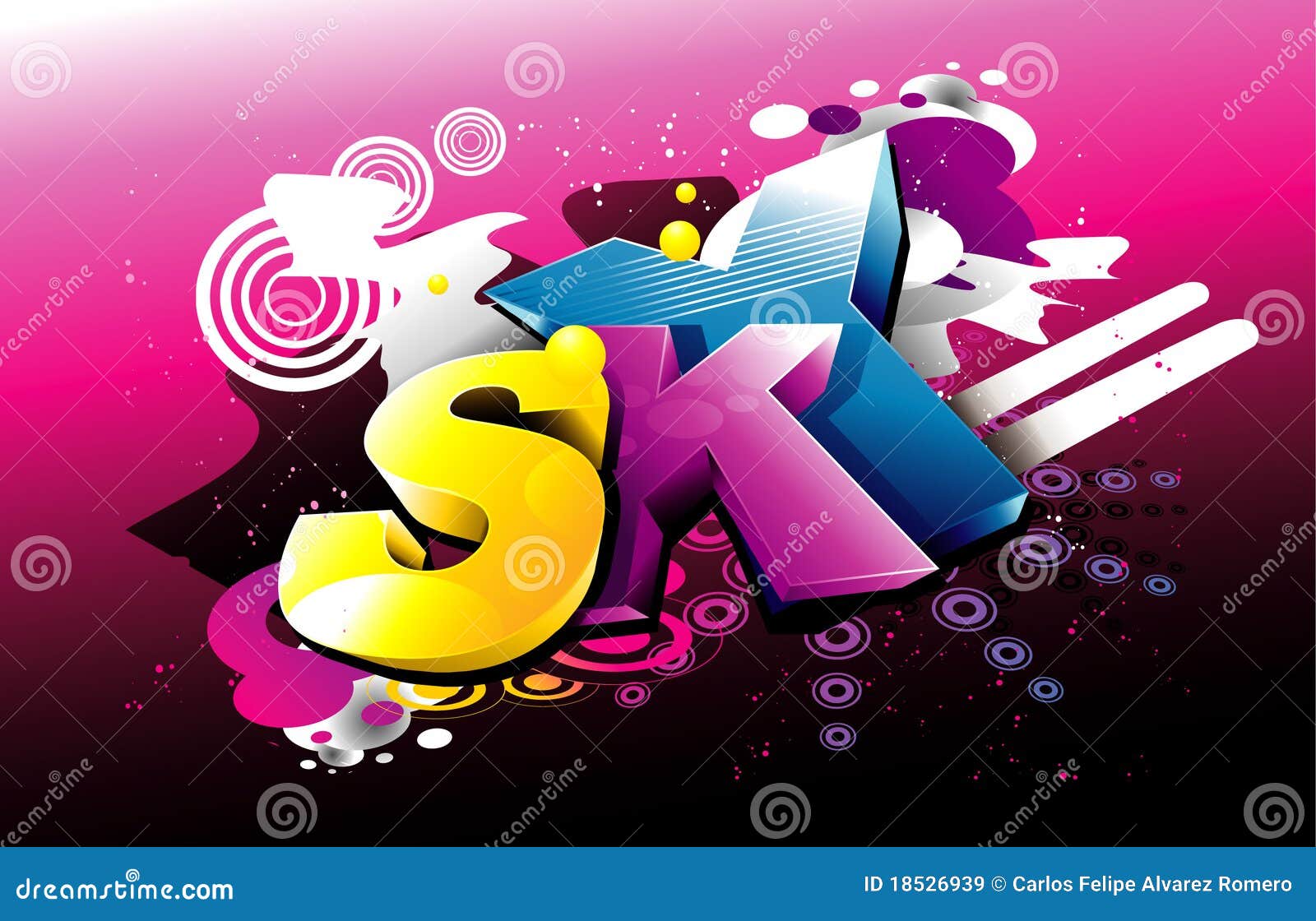 3d text illustration stock vector. Illustration of circles - 18526939