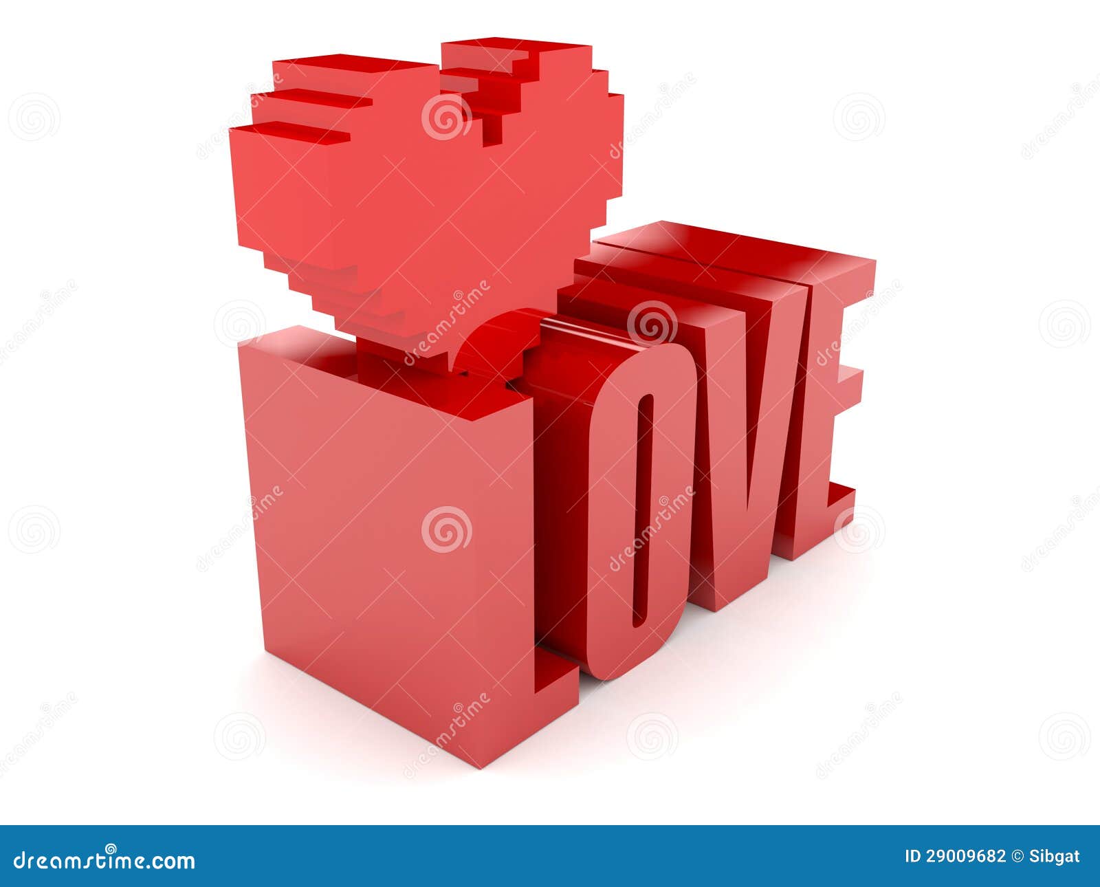 3D text Love and heart. stock illustration. Illustration of abstract ...