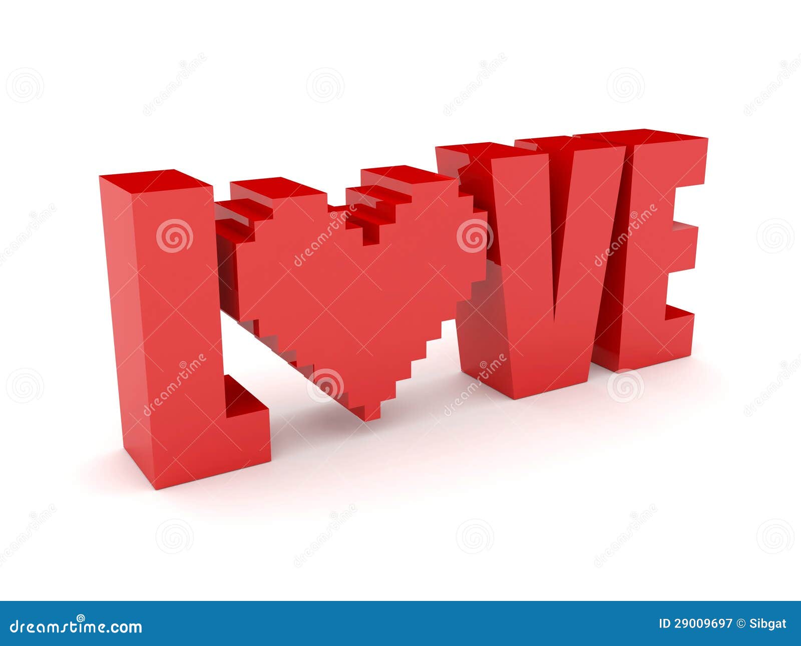 3D text Love and heart. stock illustration. Illustration of sweet ...