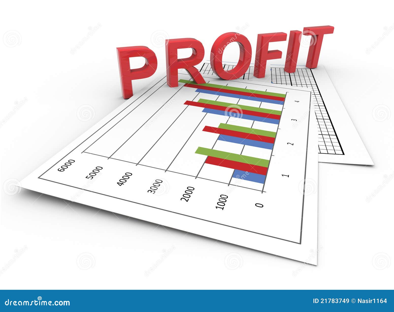 3d text profit on chart stock illustration. Illustration of analysis ...