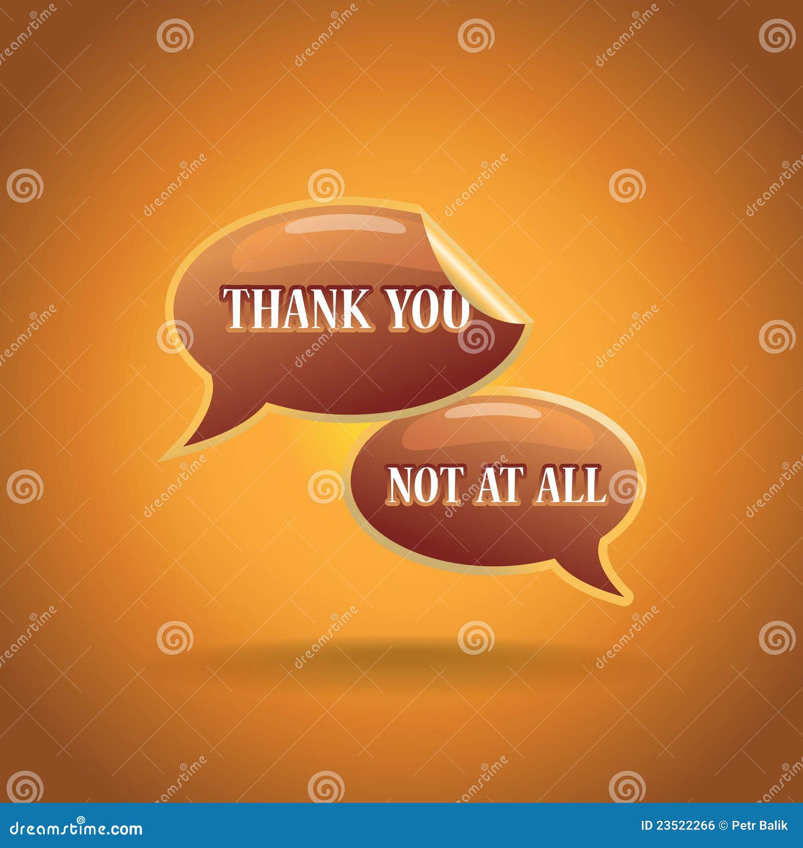 3d Thank You and Not at All Stock Illustration - Illustration of chat ...