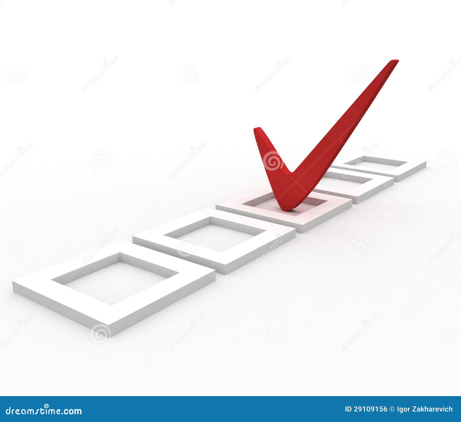 3d tick box stock illustration. Illustration of choice - 29109156