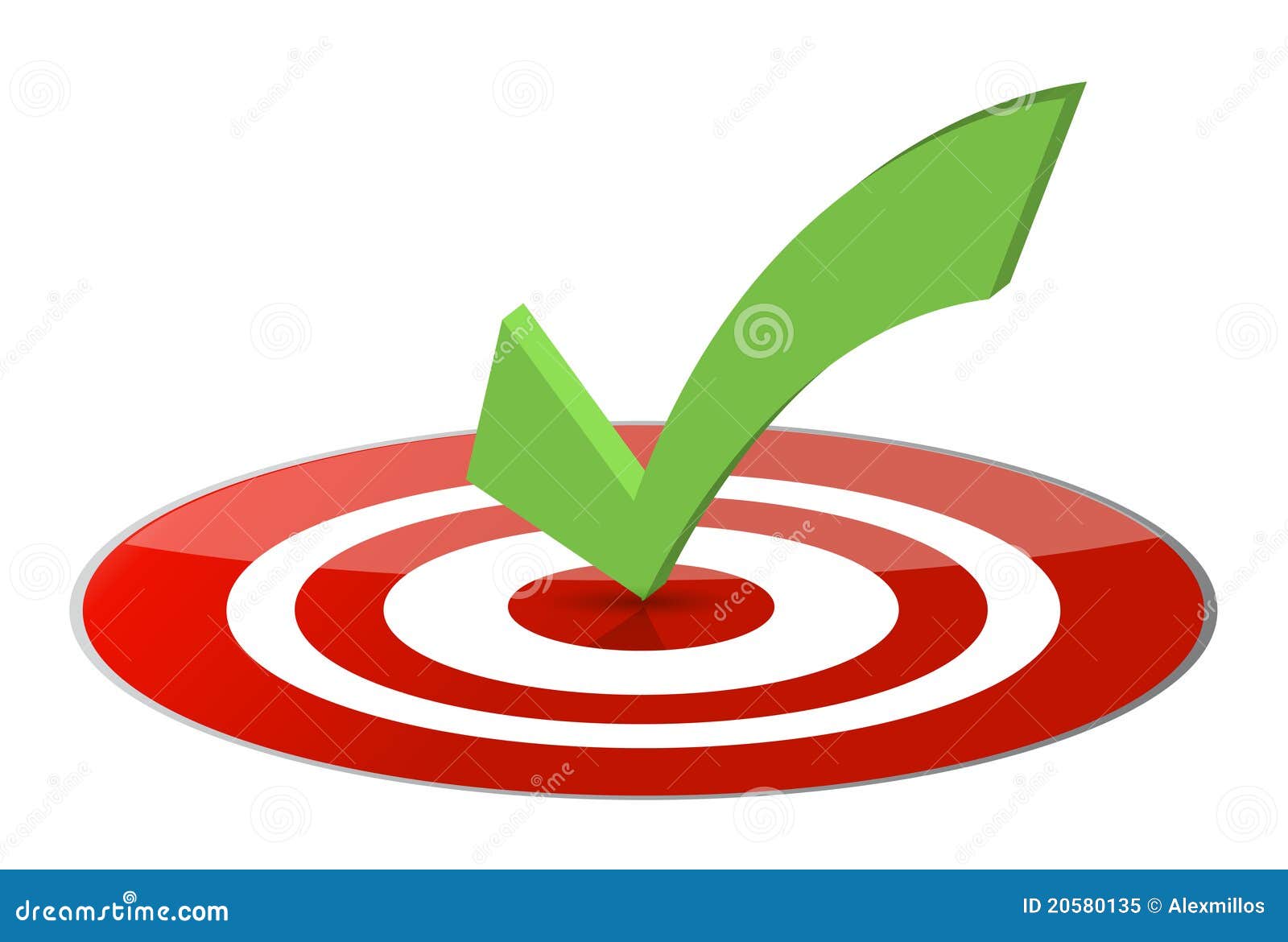 3D Tick on a Glossy Target. Stock Illustration - Illustration of draw ...