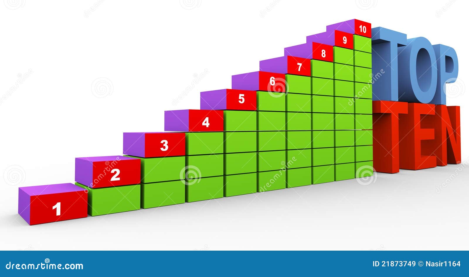 3d top 10 chart stock illustration. Illustration of rating - 21873749