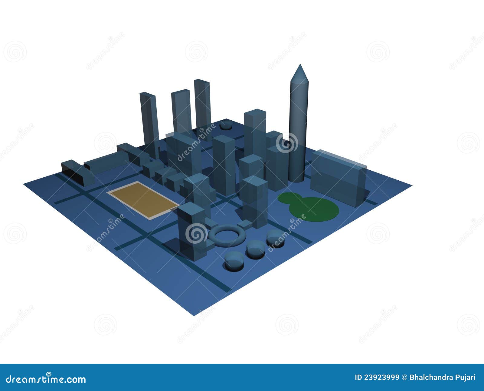 A 3D Town stock illustration. Illustration of plan, road - 23923999