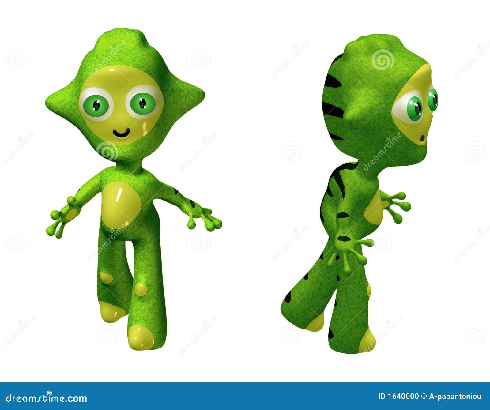 3D Toy Alien Character stock illustration. Illustration of action - 1640000