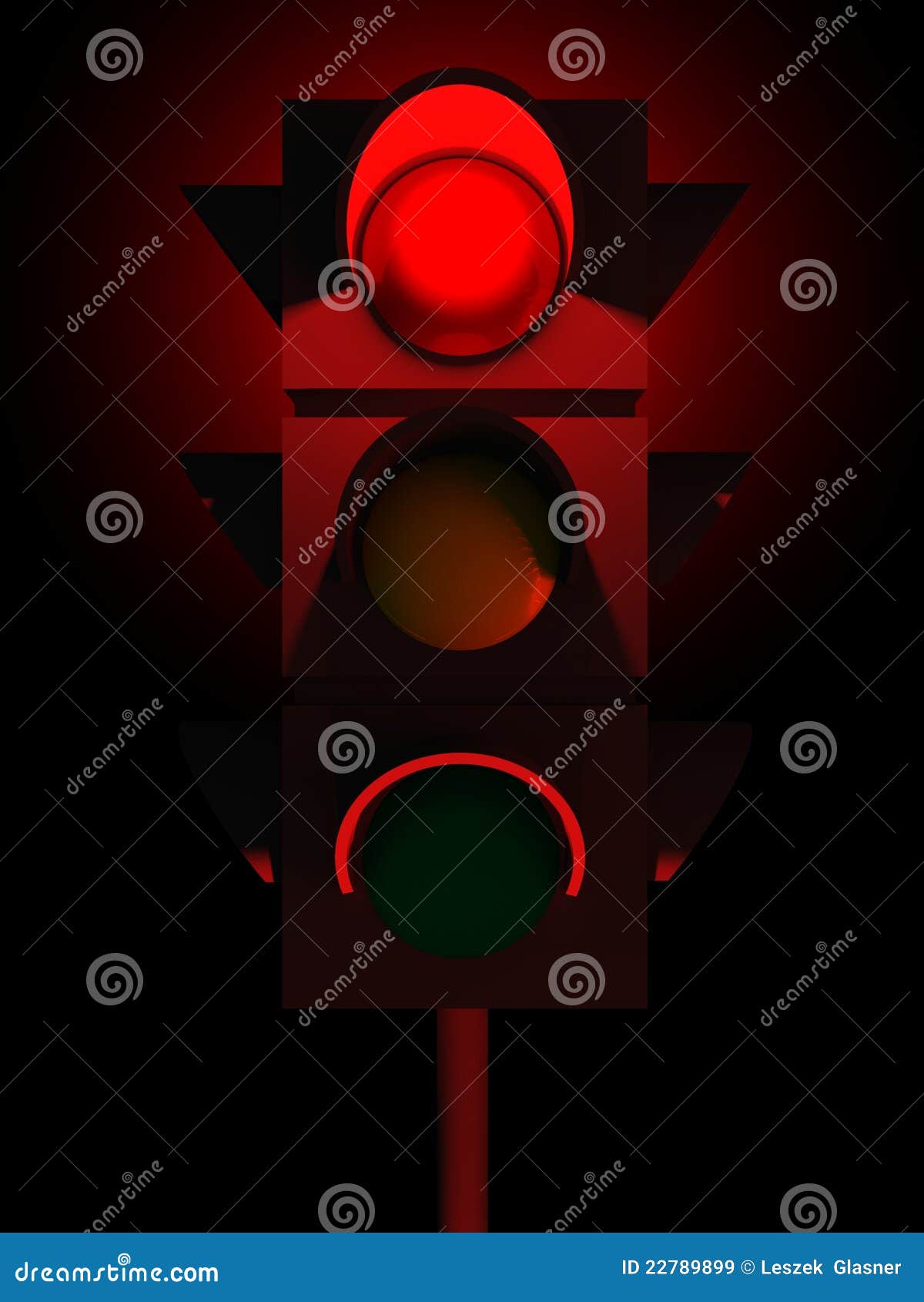 3d traffic red light stock illustration. Illustration of street - 22789899