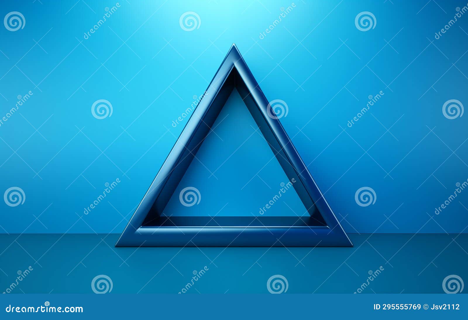 3D Triangle on a Blue Gradient Background Stock Illustration ...