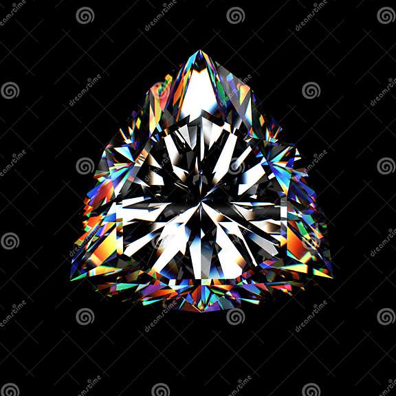 3d Triangle Diamond on Black Stock Image - Image of fashion, gems: 11301701