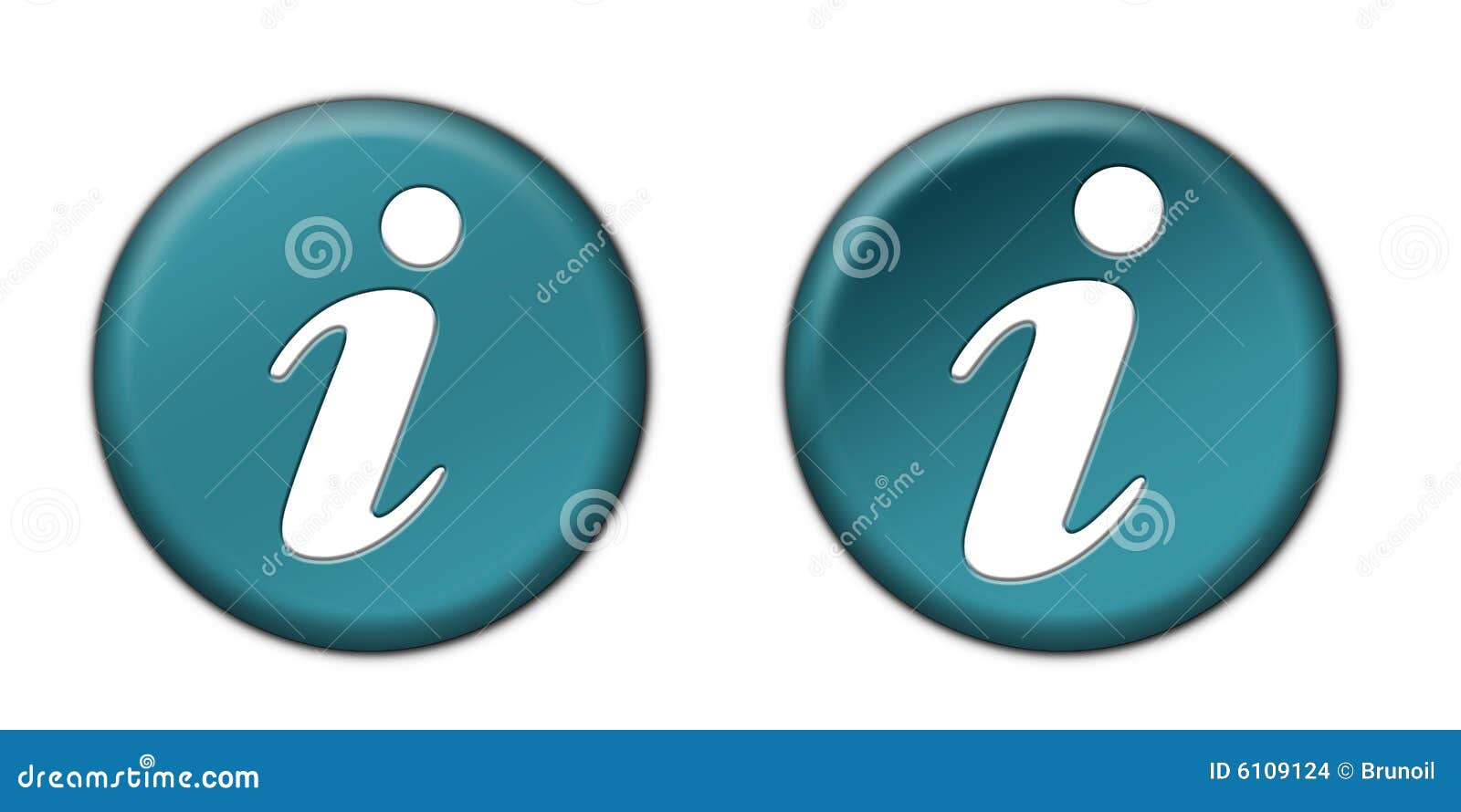 3D Turquoise Information Icon (clicked and Unclick Stock Illustration ...